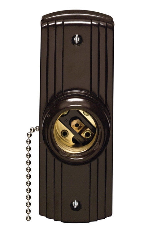 Leviton 5235 Levolet Lampholder, Pull Chain, 660W-250V, Surface Mount ...