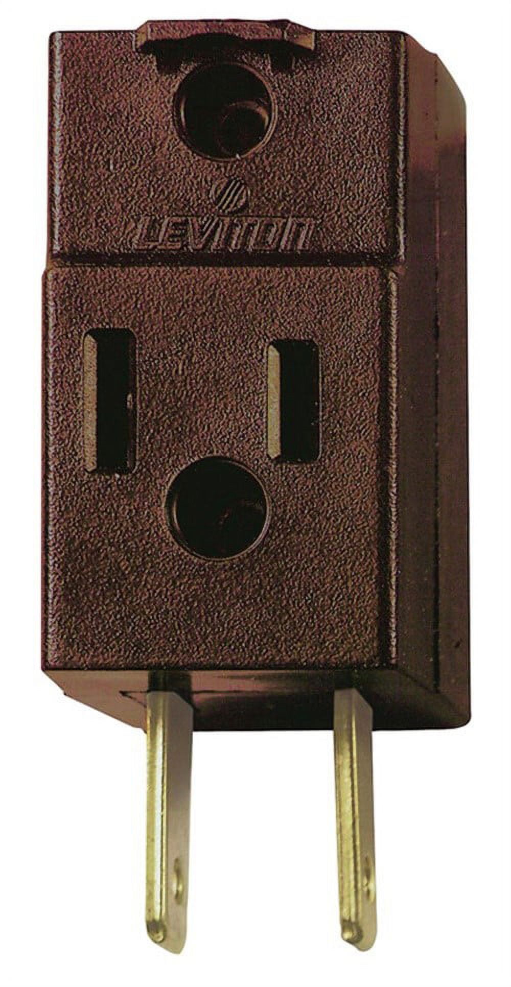 Leviton 531 15 Amp/125V Non-Grounding Three Outlet Cube Adapter, Brown ...