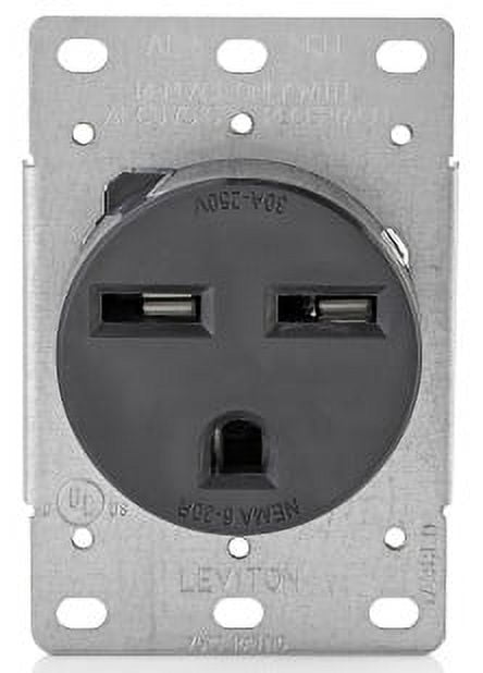 Leviton 5372-S00 Flush Mount Power Outlet, 30A, 250V, NEMA 6-30R, 2P ...