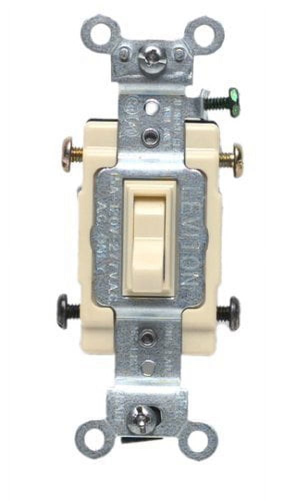 Leviton 15A Four Way Toggle Light Switch, Ivory Framed, Commercial ...