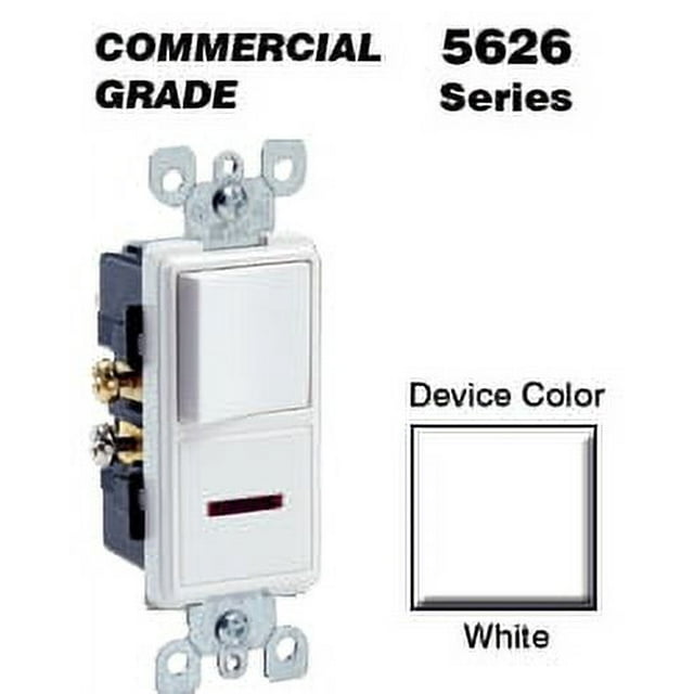 Leviton 5626-W Decora Combo Switch/Pilot Light Single-Pole/Neon Pilot ...