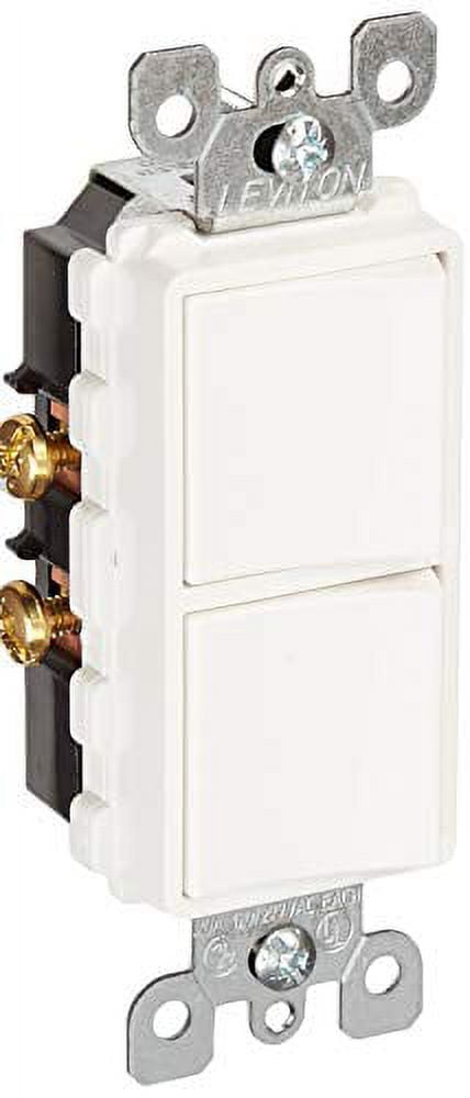 Leviton 5627-W 20 Amp, 120/277 Volt, Decora Single-Pole / Single-Pole ...
