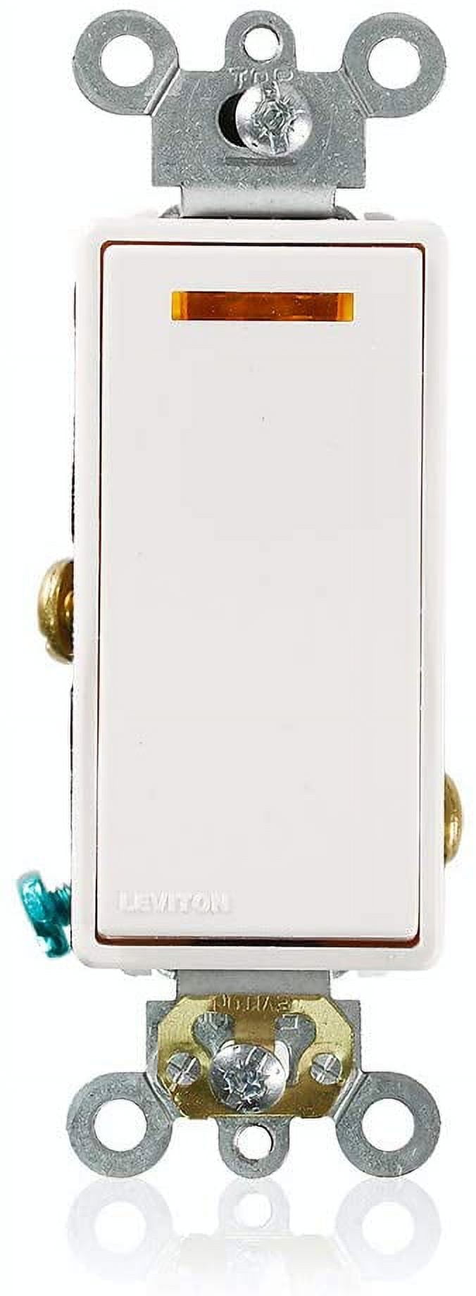 Leviton 5631-2W Rocker Switch Decora Single-Pole 20 Amp 120 VAC Self ...