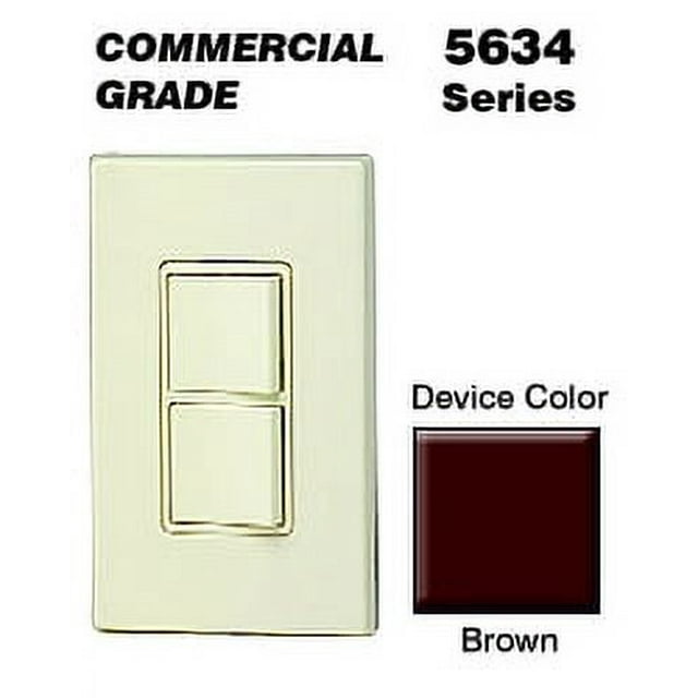 Leviton 5634 15A, 120V Comb. Decora Rocker (2) Switch, Brown - Walmart.com