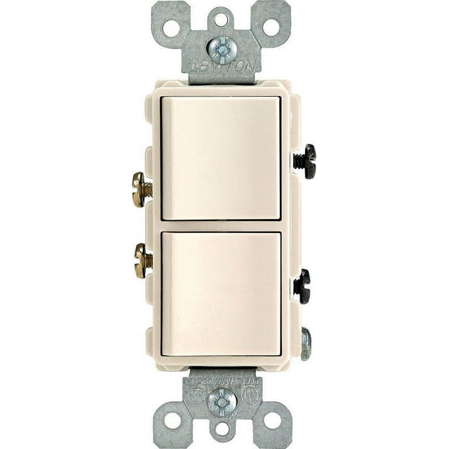 Leviton Duplex Single Pole Switch 15 Amp Light Almond 5634-T - Walmart.com