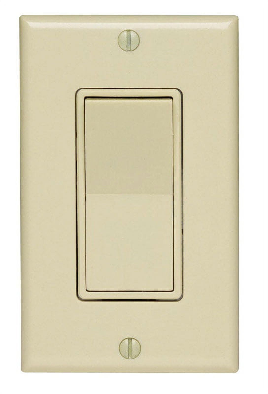 Leviton 5671-2I Ivory Decora Single Pole Rocker Light Switch 15A with ...