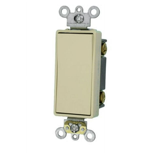 Leviton 5693-2I Ivory Decora Plus Three Way Rocker Light Switch 15A ...