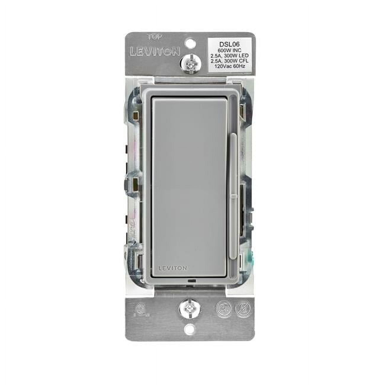 Leviton 600 watt Decora Light Gray Rocker Dimmer - Walmart.com