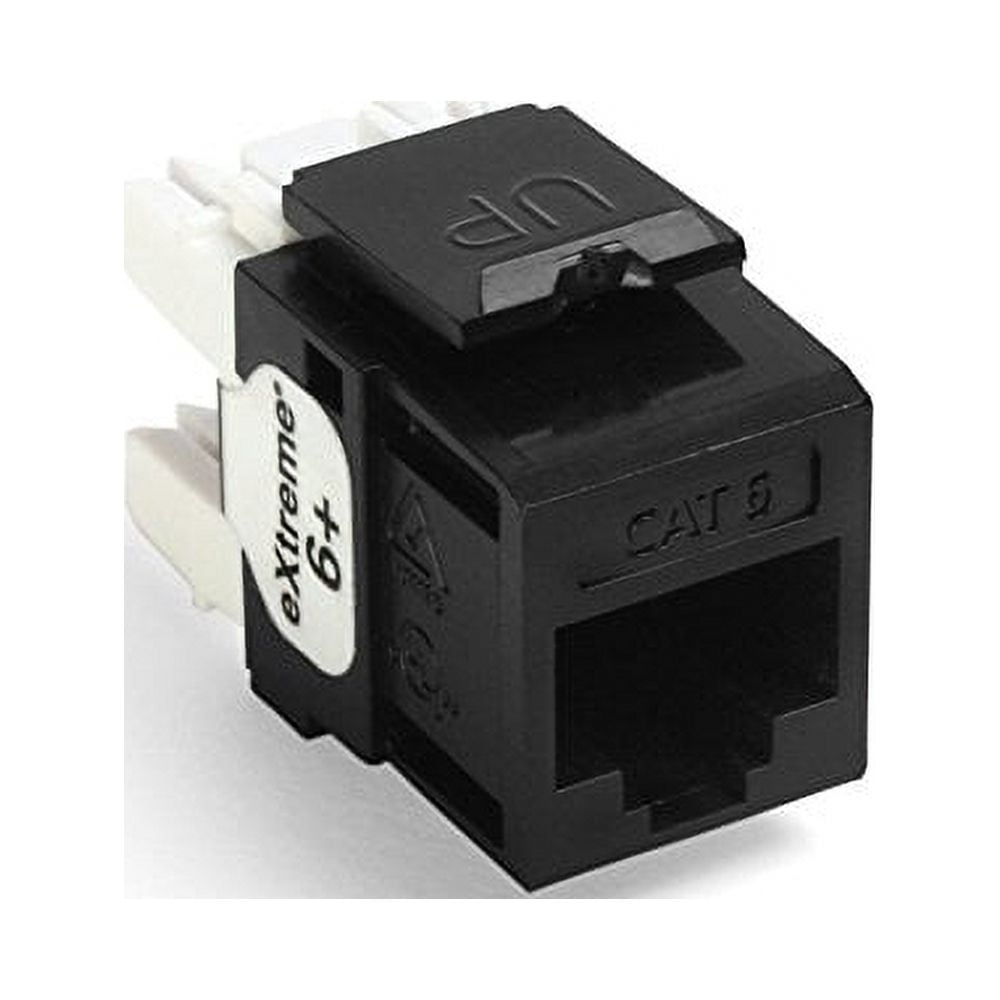 Leviton 61110-OE6 eXtreme Cat 6 QuickPort Connector, 10-Pack, Black ...