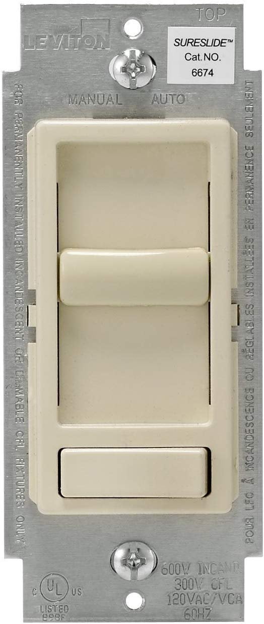 Leviton 6674-P0T 4 Pack Decora SureSlide Slide CFL LED dimmer, Light ...