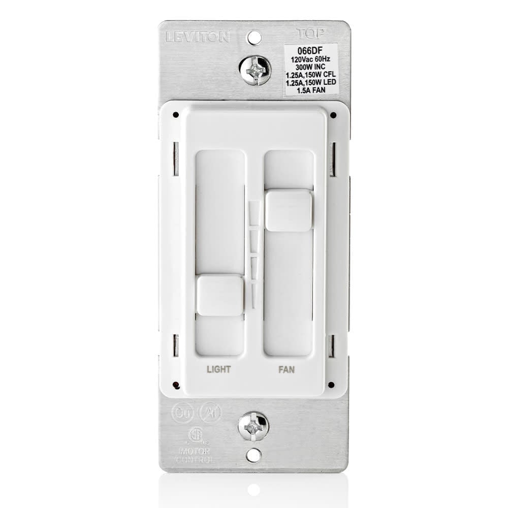 Leviton Dimmer Slide Switch, Decora SureSlide White, Fan and LED ...