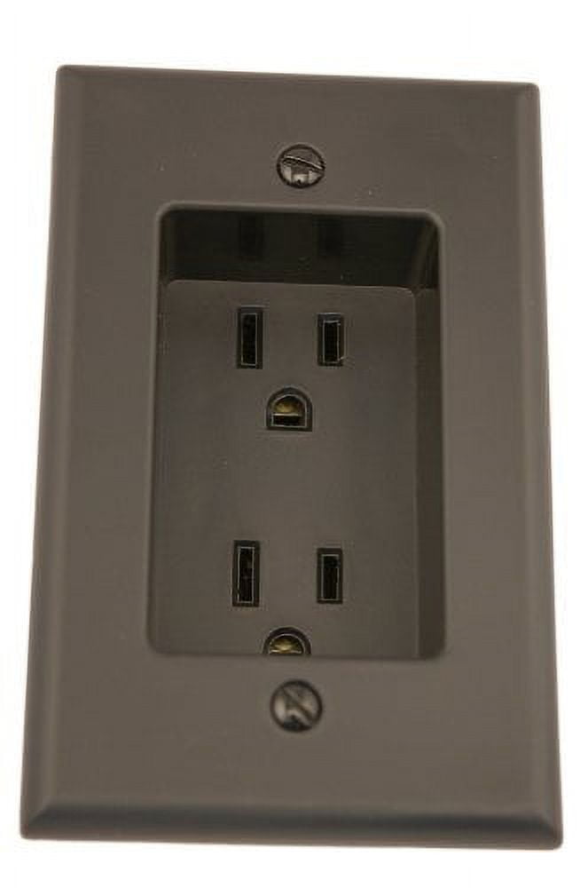 Leviton 689-E Recessed Duplex Receptacle 1-Gang Residential 5-15R 15A ...