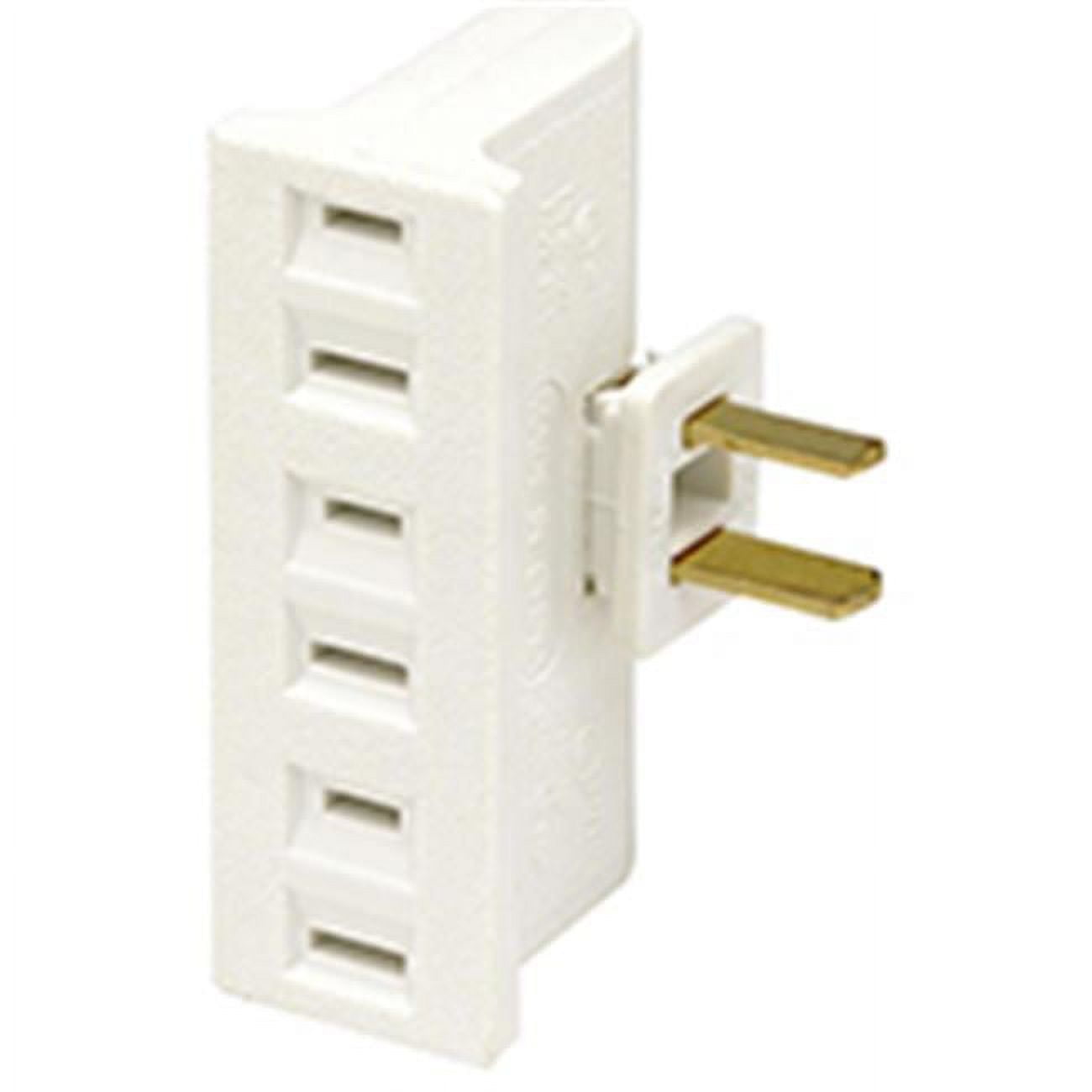 Leviton 69-W Non-Grounding Adapter, 125 V, 15 A, 3 Outlet, White ...