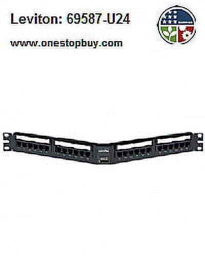 Leviton 69587-U24 Extreme Cat 6 Angled 110-Style Patch Panel, 1RU, 24 ...