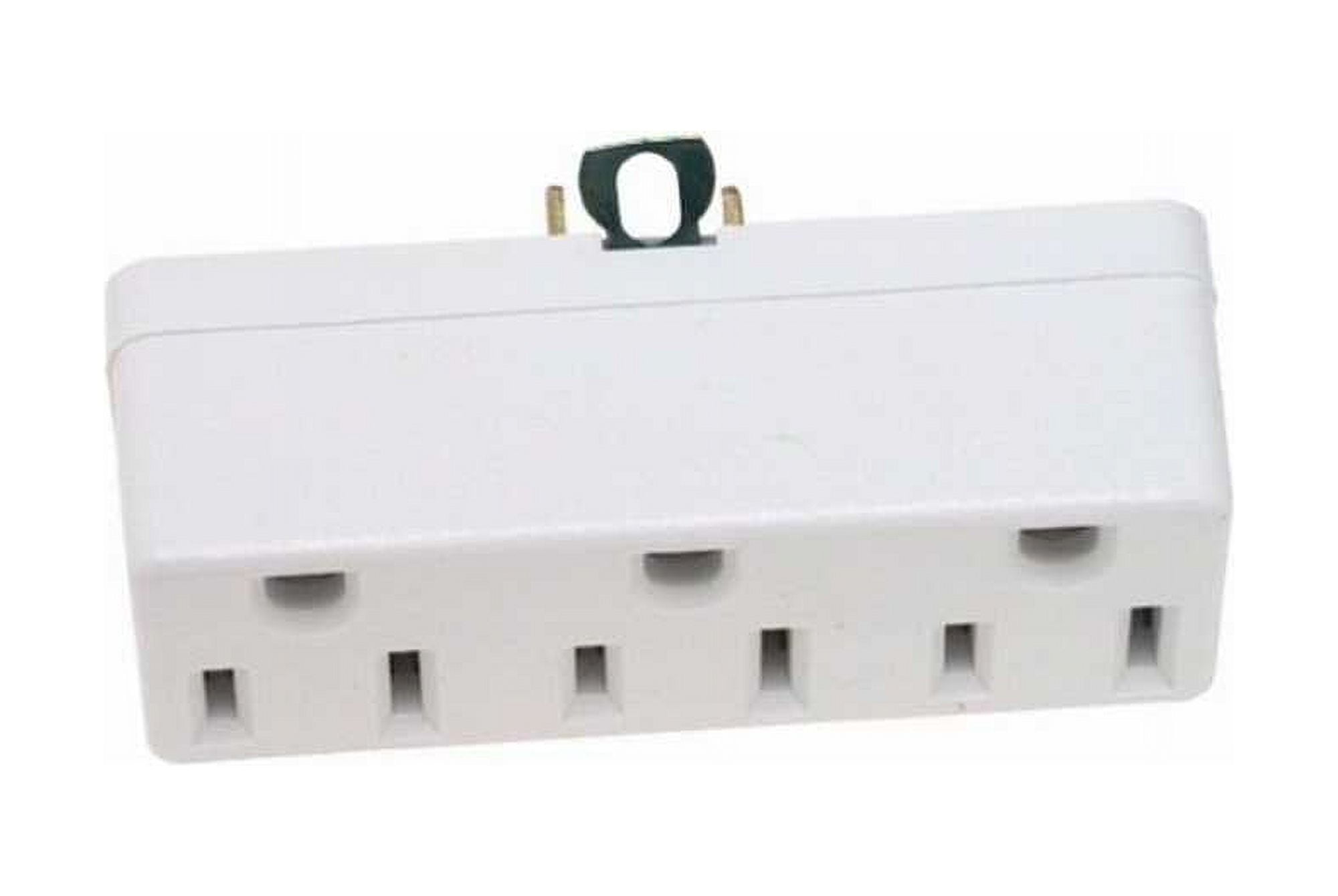Leviton 698-W 20 Pack 15 Amp, 125 Volt, Grounding Triple Outlet Adapter ...