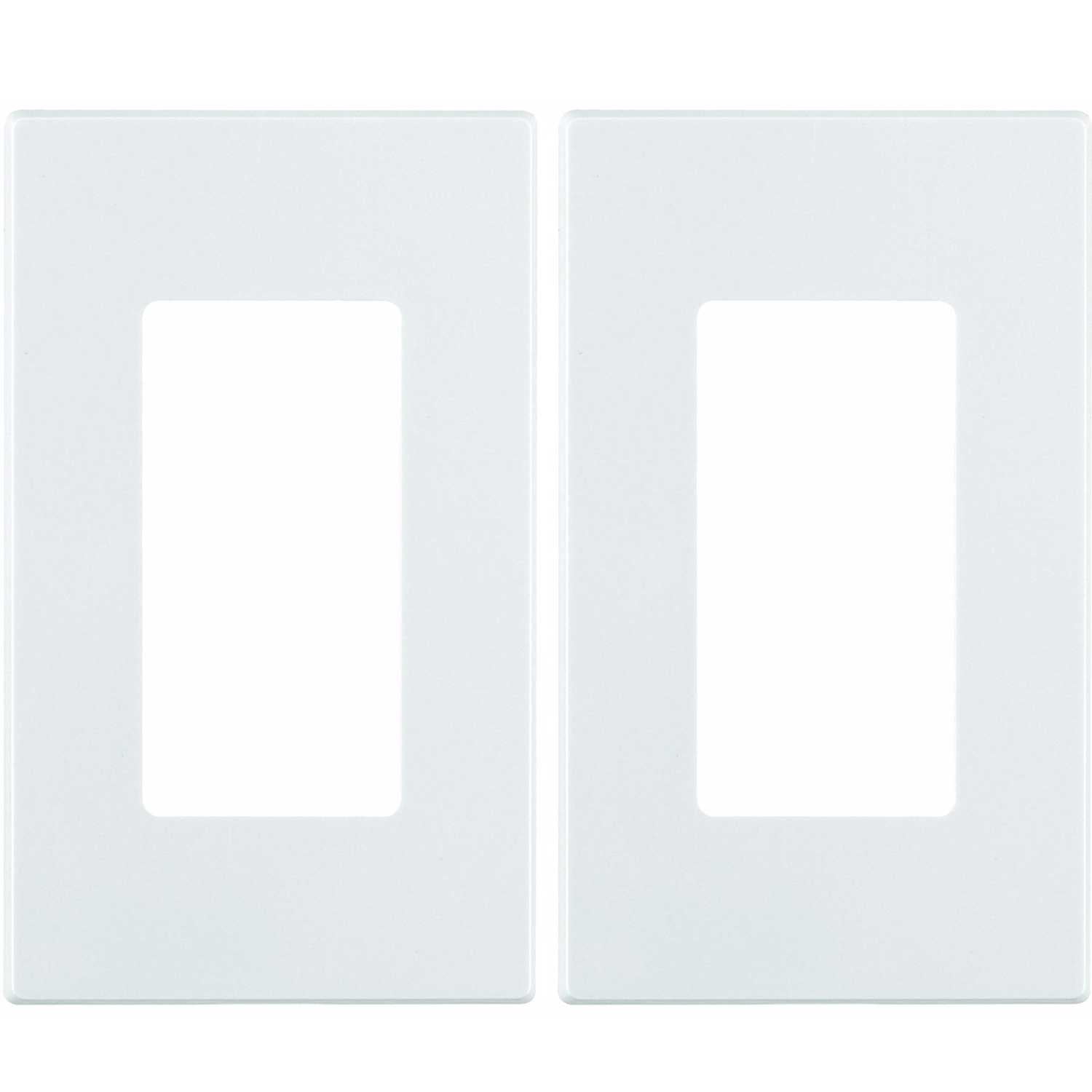 Leviton 80301-SW 1-Gang Decora Plus Wallplate Screwless Snap-On Mount 2 ...