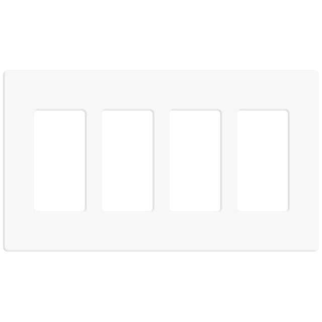 Leviton 4-Gang Decora Plus Electrical Wall Plate, Screwless Snap-On ...