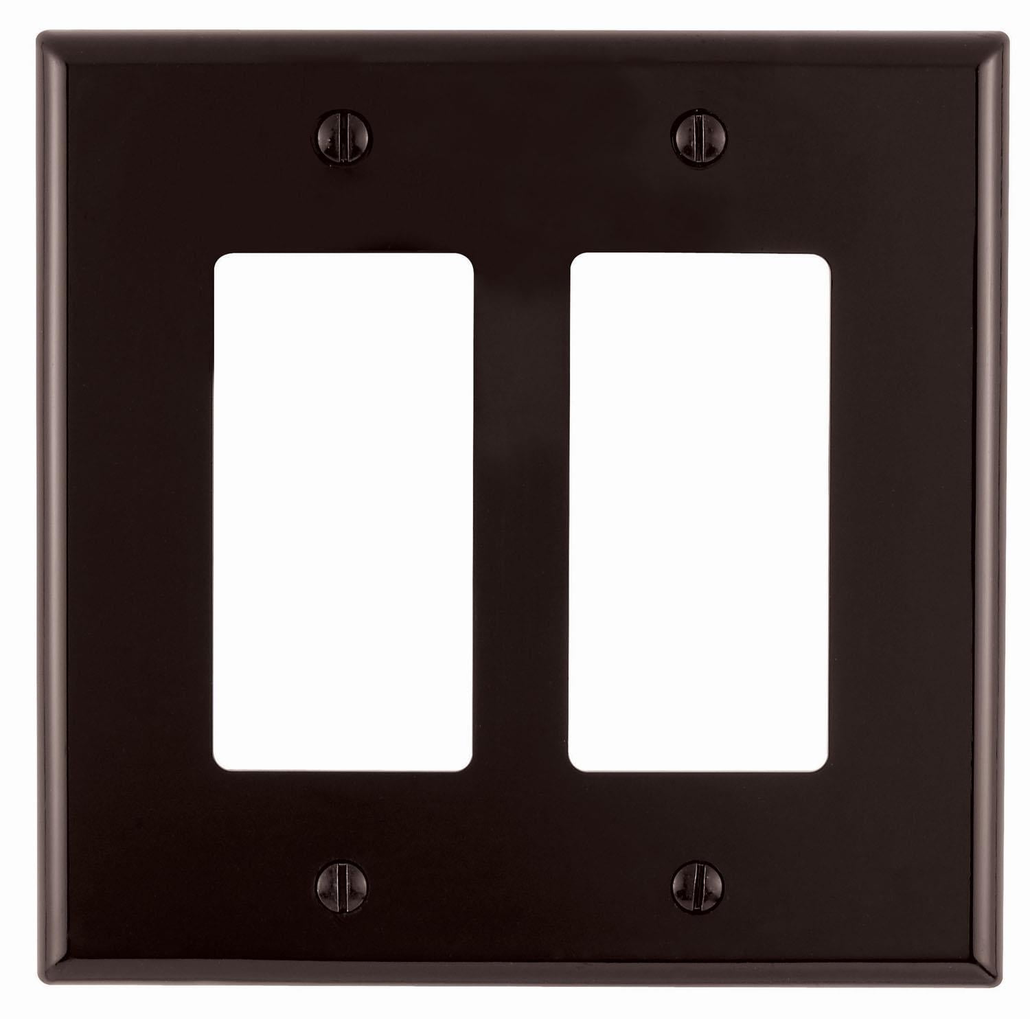 Leviton 80409 2-Gang Decora GFCI Rocker Switch Wall Plate, Standard ...