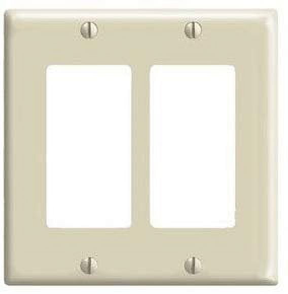 Leviton 80409-NI 2-Gang Decora GFCI Rocker Switch Wall Plate, Standard ...