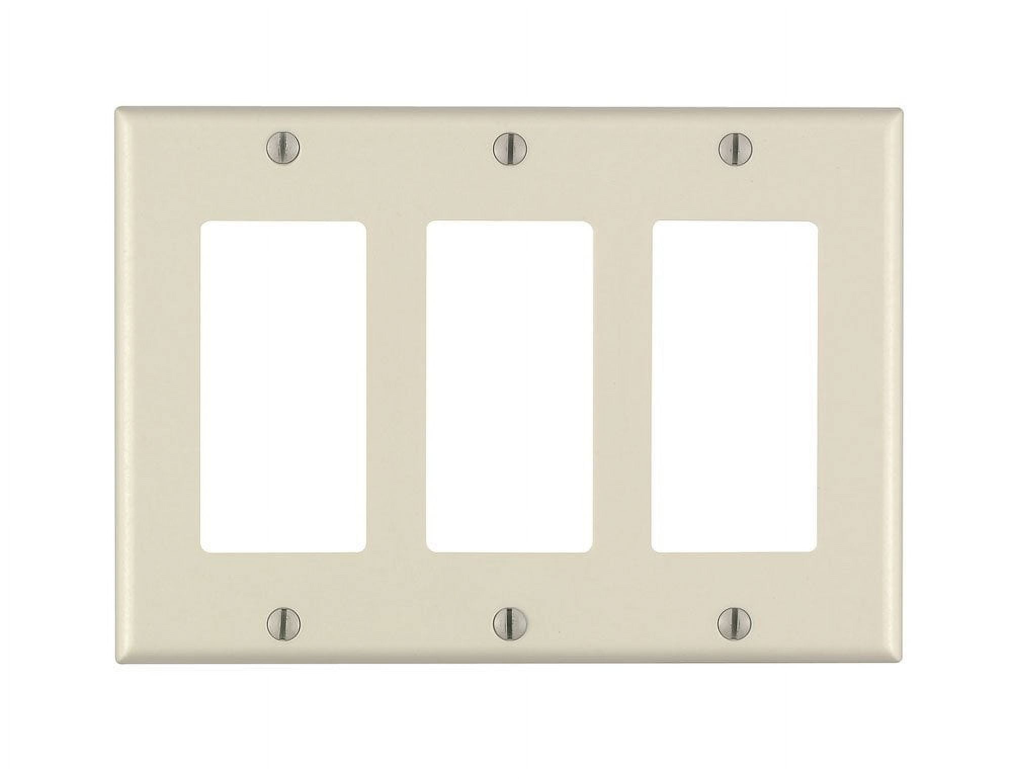 Leviton 80411-A 3-Gang Decora GFCI Rocker Switch Wall Plate, Standard ...