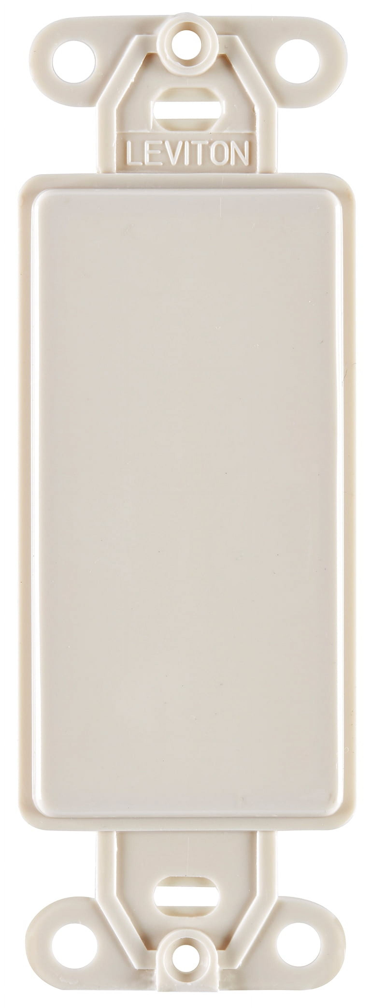 Leviton 80414-T Decora plastic adapter plate, Blank - No hole, with ...
