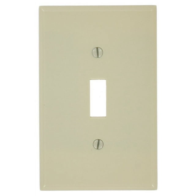 Leviton 80501-I Ivory Midway Single Gang Toggle Light Switch Wall Plate ...