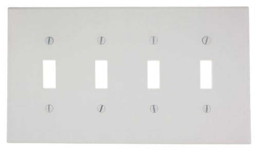 Leviton Midway Size Four Gang Toggle Light Switch Wall Plate ...