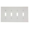 Leviton Midway Size Four Gang Toggle Light Switch Wall Plate ...