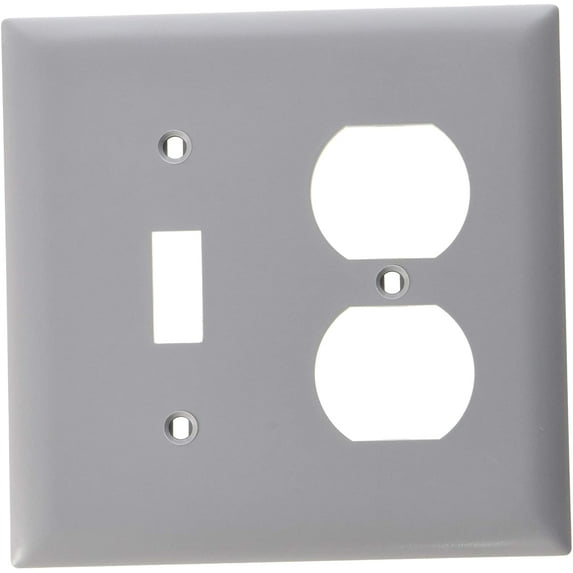 Leviton 80705-GY 2-Gang Combination Toggle Switch Duplex Outlet ...