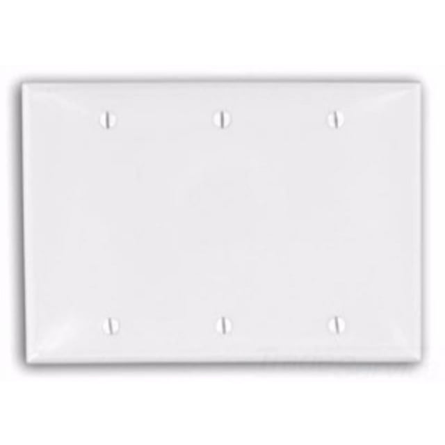Leviton 80735-I Wallplate 3-Gang Blank Standard Size Nylon - Ivory ...