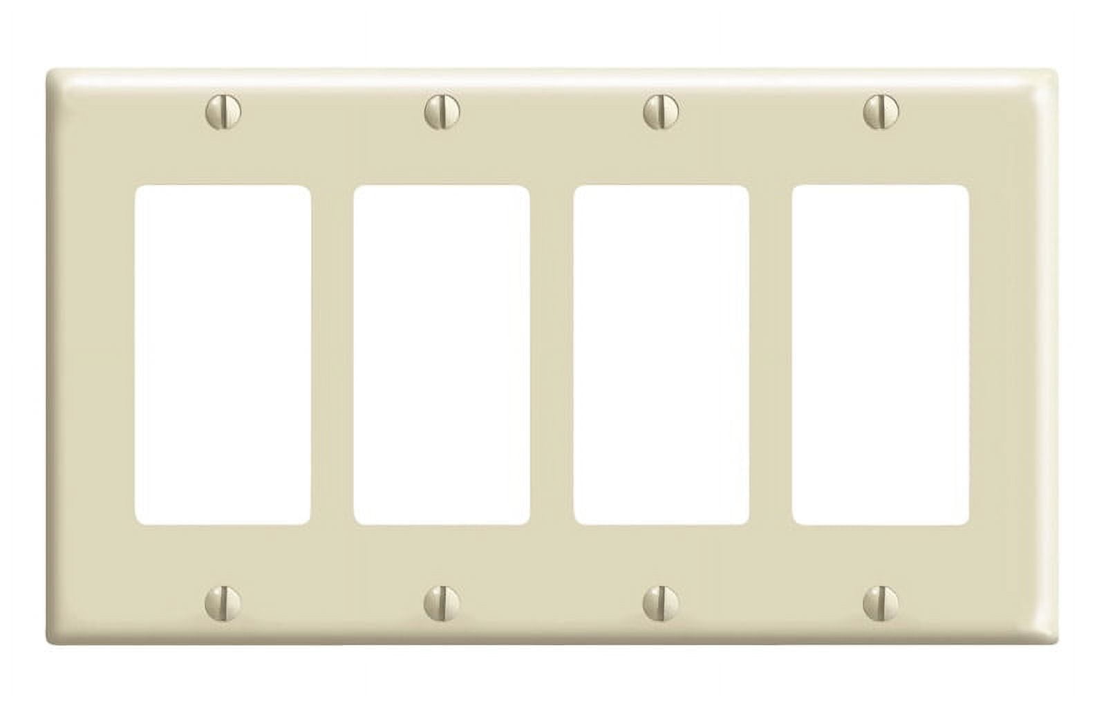 Leviton 001-80412-I Four Gang Ivory Switch Wallplate - Walmart.com