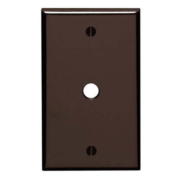 Leviton 85013 Brown Single Gang .406" Cable Wall Plate - Walmart.com