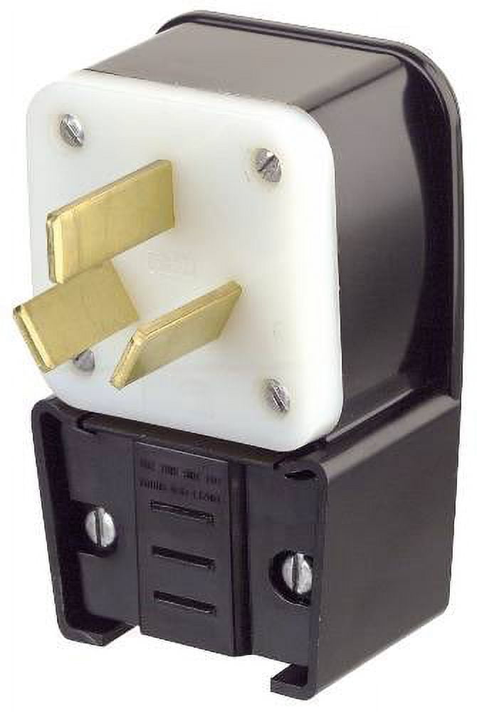 Leviton 9450-P 50 Amp Angle Plug, 125/250V, 10-50P, 3P3W, Black ...