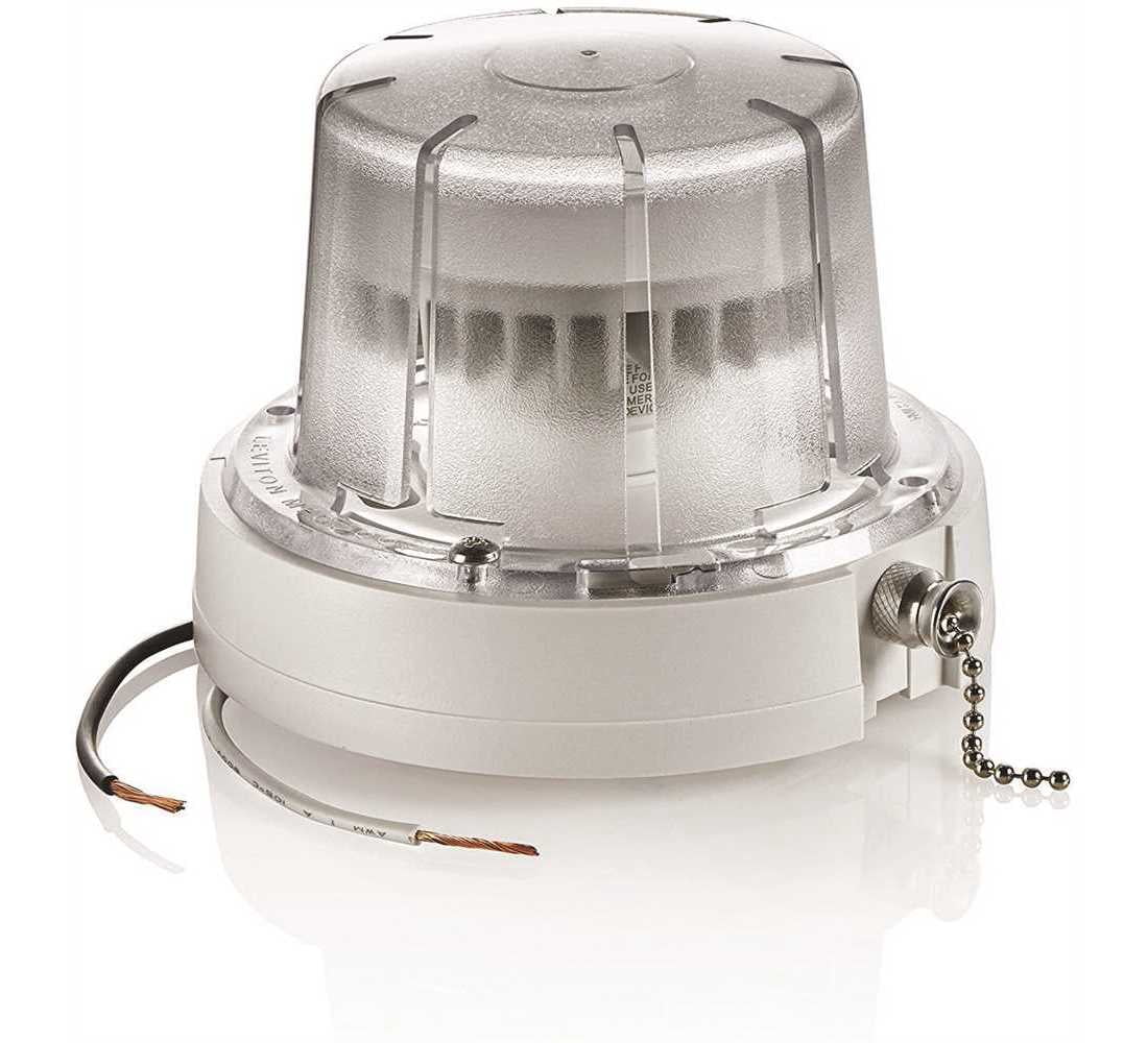 Leviton 9852-LED LED Ceiling Lamp Holder with Pull Chain, 10W Bulb and ...