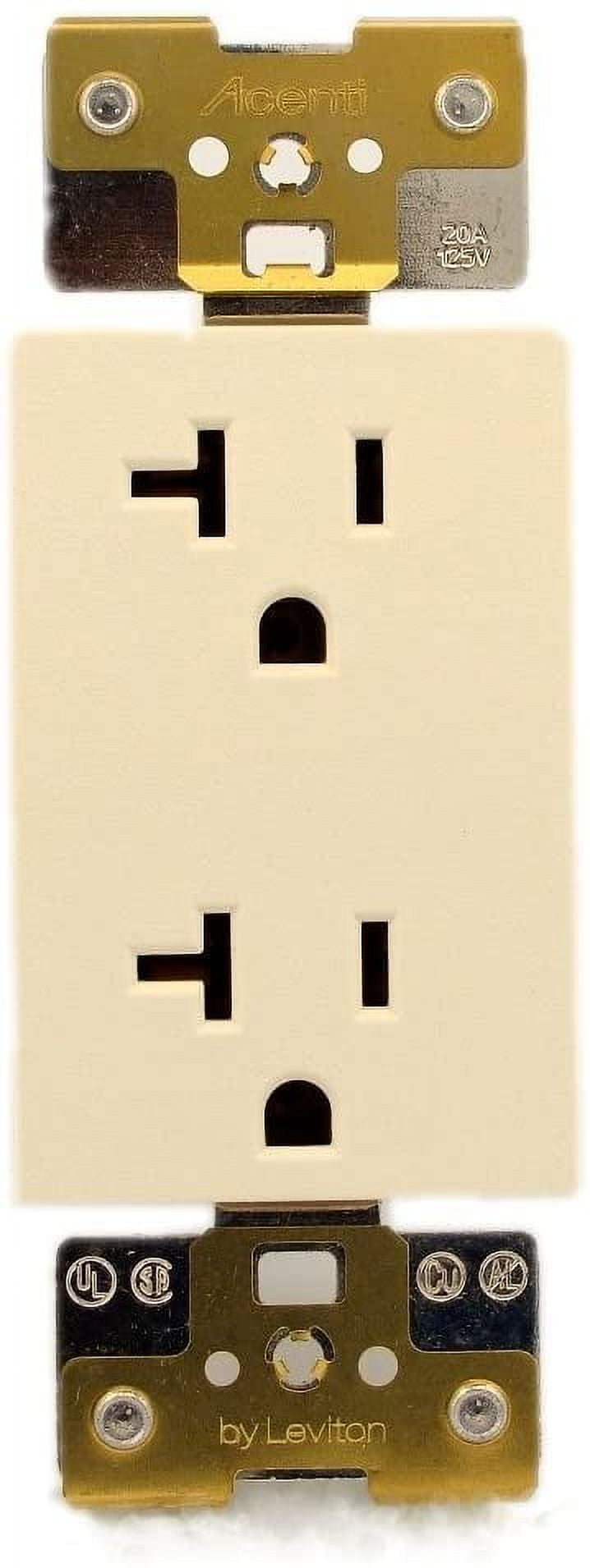 Leviton AC220-A 20 Amp, 125 Volt, NEMA 5-15R, Acenti Duplex Receptacle ...