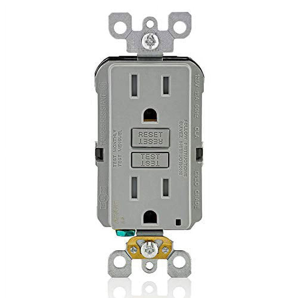 Leviton AGTR1-GY SmartlockPro Dual Function AFCI/GFCI Receptacle ...