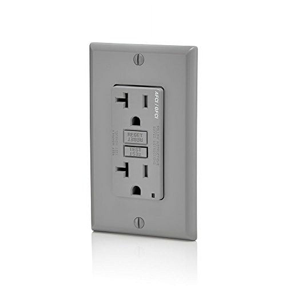 Leviton AGTR2-GY SmartlockPro Dual Function AFCI/GFCI Receptacle ...