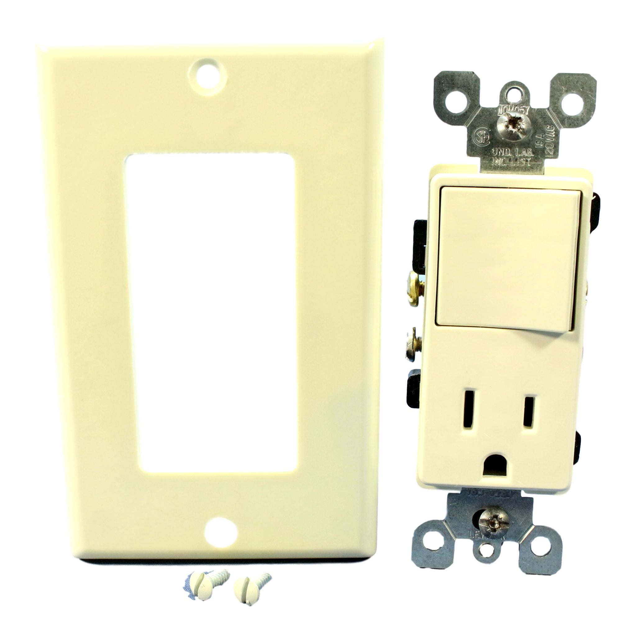 Leviton 5678-A Decora Combination Rocker Light Switch & Receptacle ...