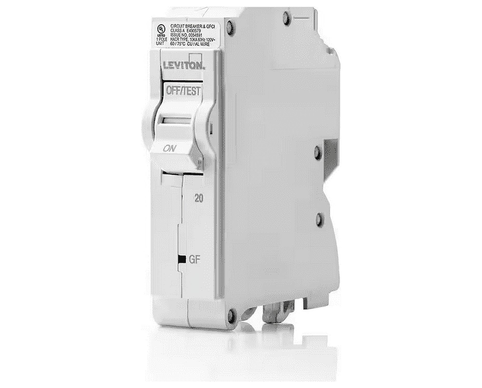 Leviton Branch Circuit Breaker, GFPE 1-Pole 20 Amp 120-Volt, Hydraulic ...