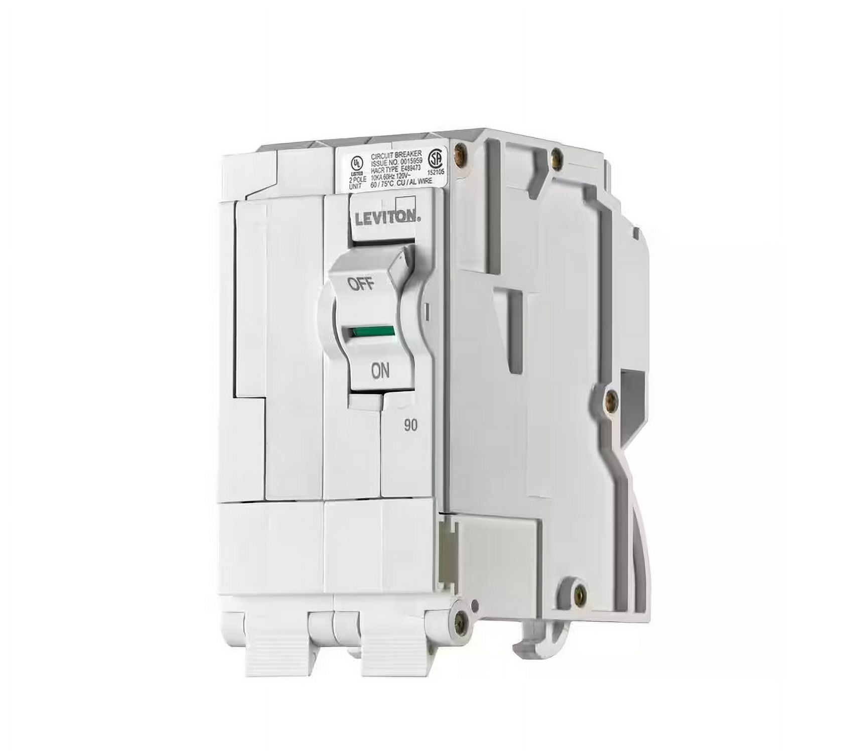 Leviton Branch Circuit Breaker, Standard 2-Pole 90 Amp, 120-Volt/240 ...