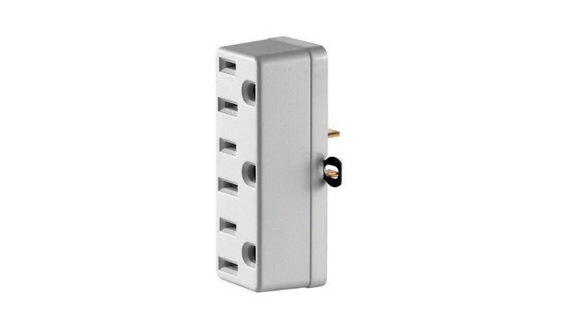 Leviton C22-00698-00W Triple Tap Outlet Adapter, 2 -Pole, 15 A, 125 V ...
