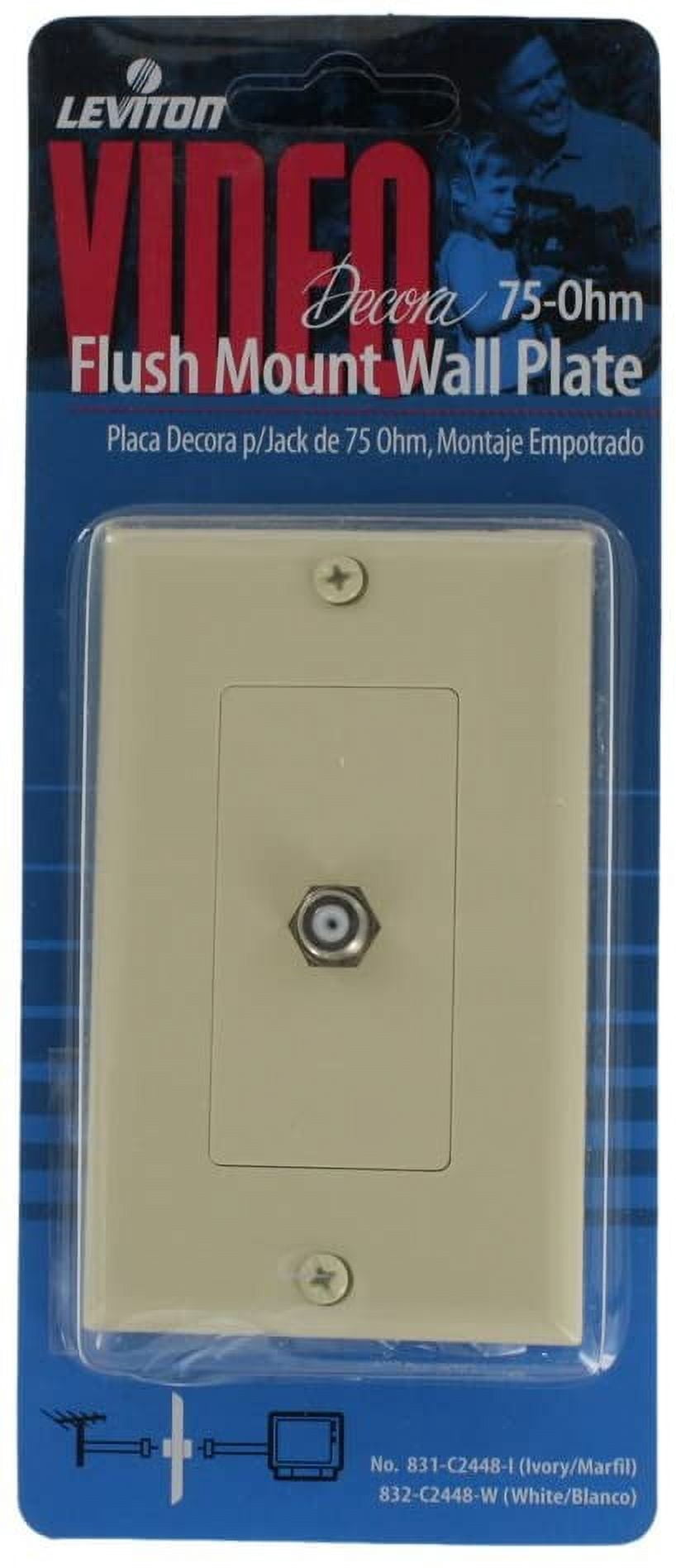 Leviton C2448-I Decora CATV Jack Wall plate, Color Ivory - Walmart.com