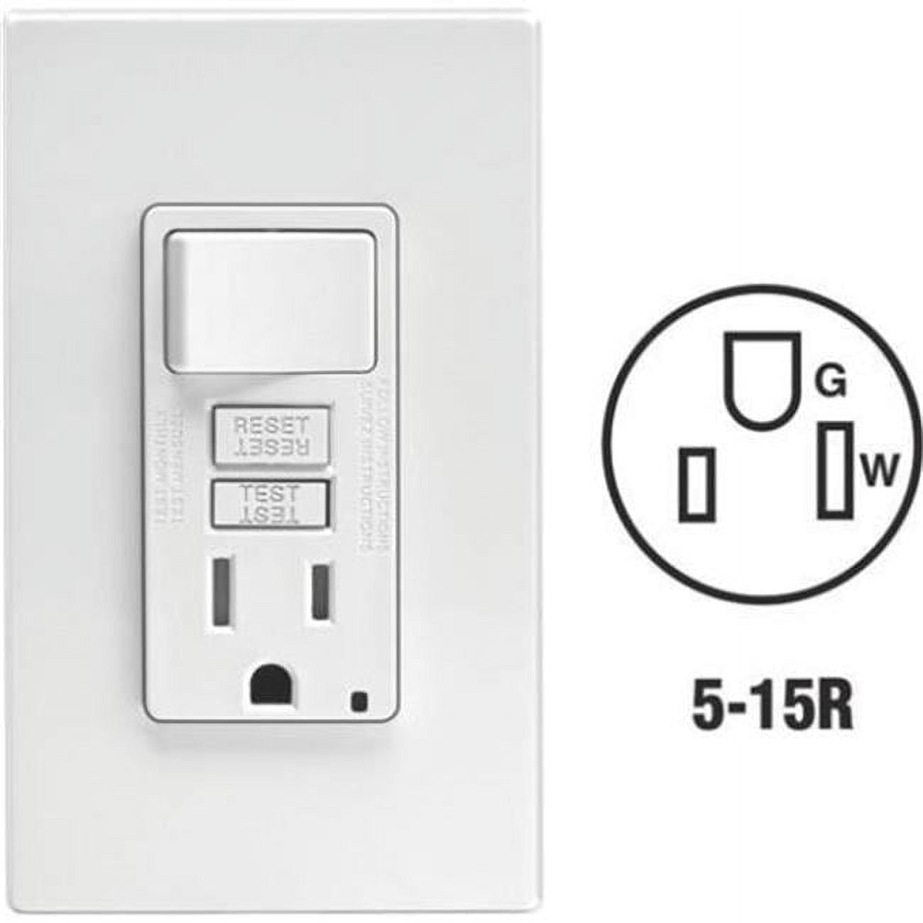 Leviton C92-GFSW1-00W 15 Amp Ivory SmartlockPro Self-Test GFCI ...