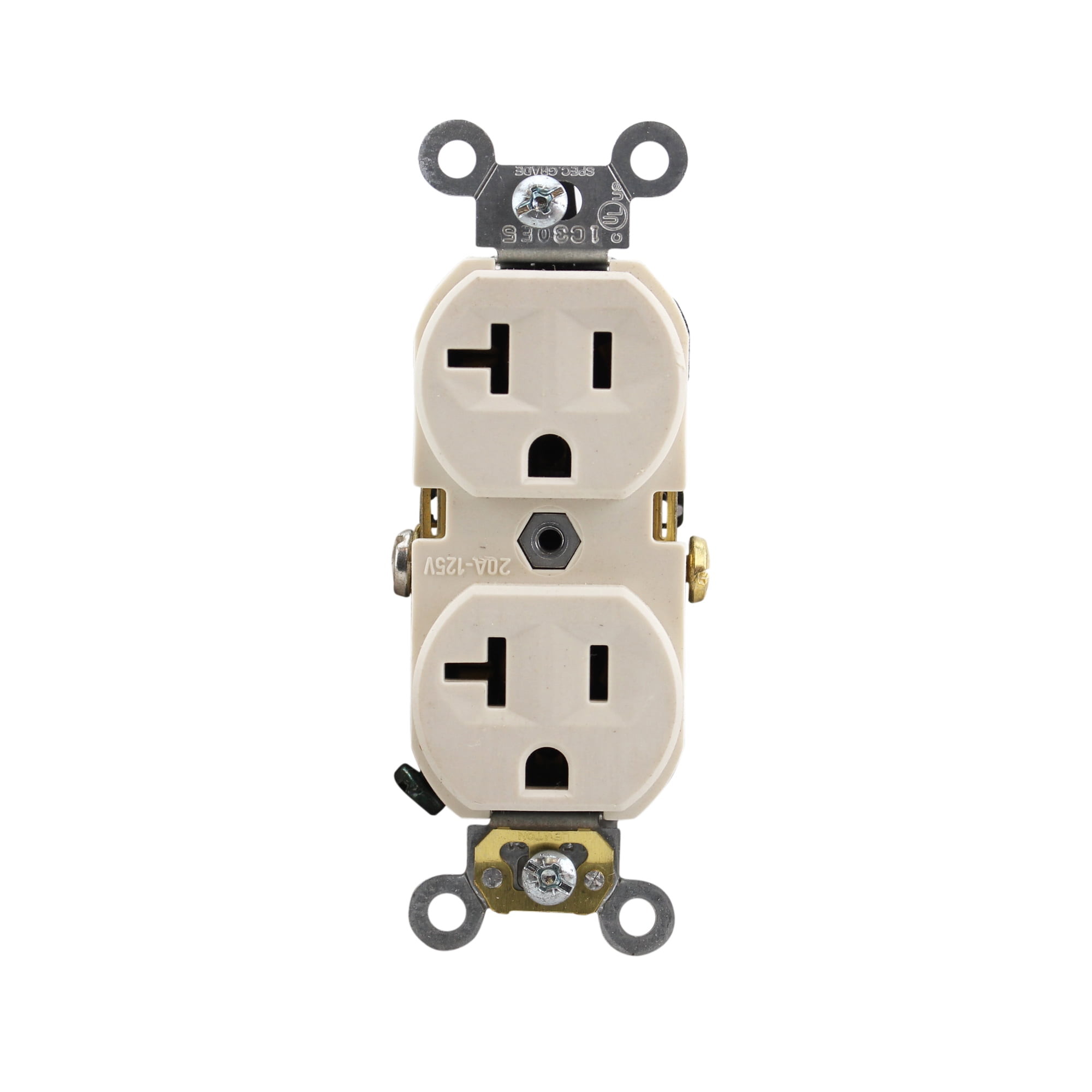 Leviton CBR20 Duplex Receptacle Outlet 20A 125V Preferred, Light Almond ...