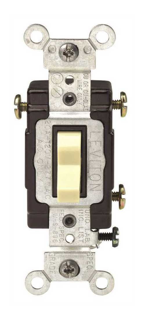 Leviton CS320-2I 20-Amp, 120/277-Volt, Toggle 3-Way AC Quiet Switch ...