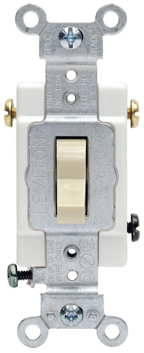 Leviton Toggle Switch 3 Way 20 Amp Light Almond Csa Boxed - Walmart.com