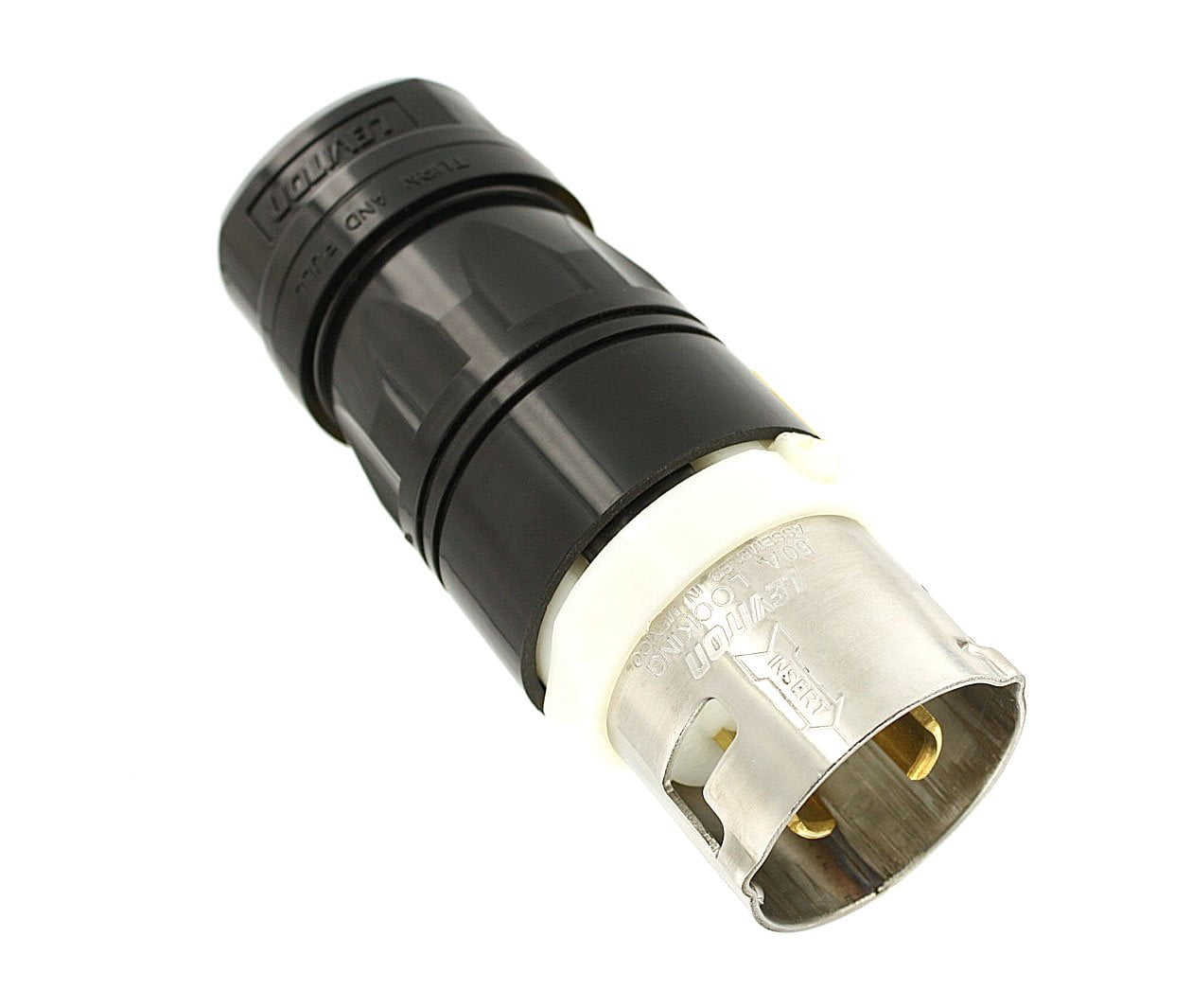 Leviton CS8265C Locking Plug, 2P, 3W, 50A, 250V, Black/Silver - Walmart.com