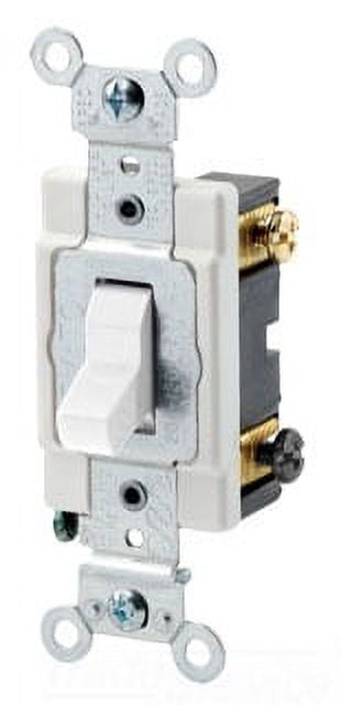 Leviton CSB3-20W 20 Amp, 120/277 Volt, Toggle 3-Way AC Quiet Switch ...