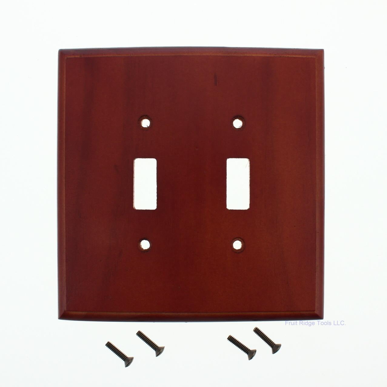 Leviton Cherry Wood Finish 2-Gang Toggle Switch Cover Wallplate 89209 ...