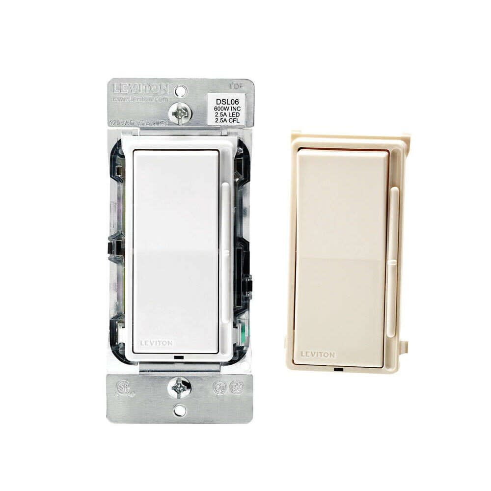 Decora R00-DSL06-1LM Universal Slide Dimmer, 1 P, 3 Way, White ...
